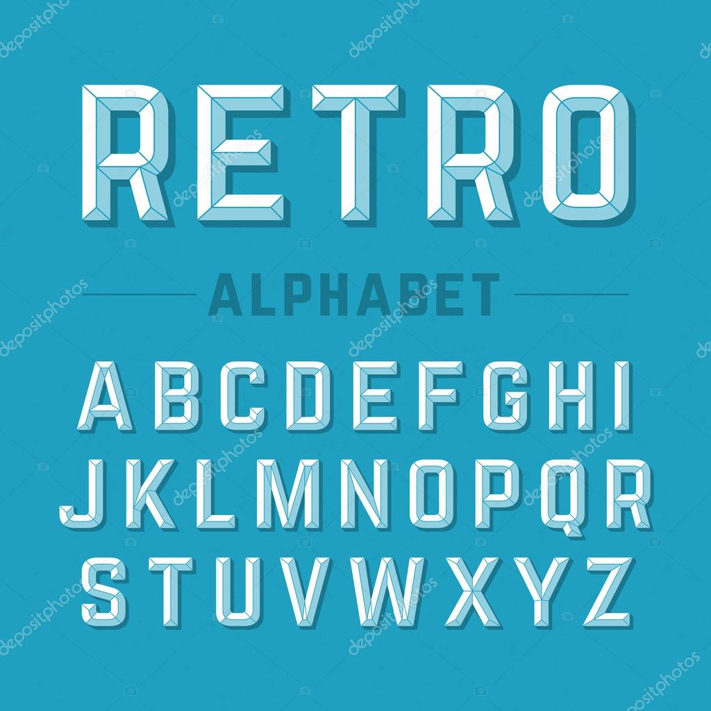 Retro style font, alphabet Stock Vector Image by ©Alhovik #97800636