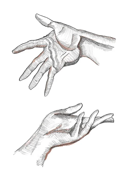 Left Hand Reaching Down Drawing