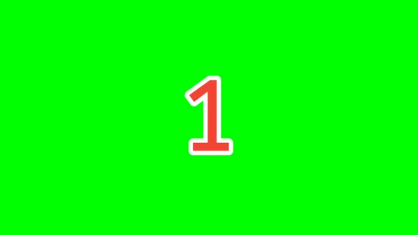 Number One Animation Green Screen Flat Design Cartoon Number Animated ...