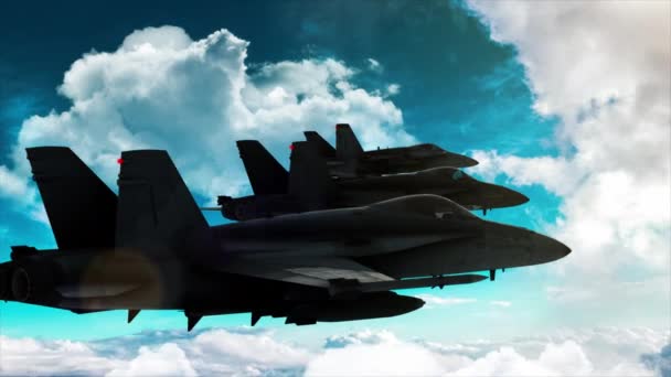 Aerial Three F18 Hornet Flying Formations Rolling Left — Stock Video ...