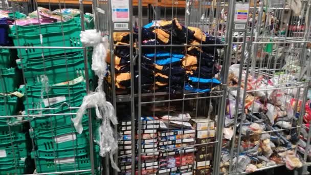 Supermarket Food Waste Packed Cages Thrown Trash — Stock Video ...