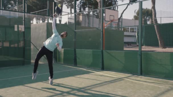 Padel Topspin Smash Movement Slow Motion Side View — Vídeo de stock ...