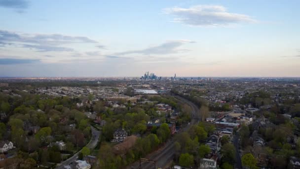 Aerial Timelapse Philadelphia Skyline Far Away Showing Neighborhoods ...