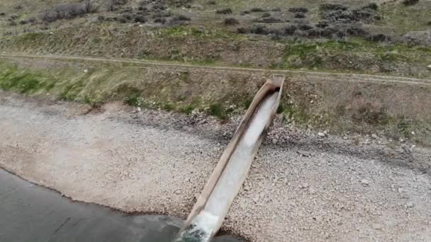 Water Slides Concrete Slide Basin Filmed Drone — Vídeo de stock ...