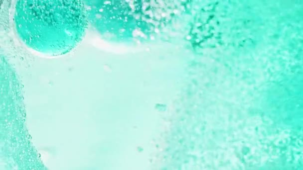 Macro Shot Big Blue Bubbles Floating Dripping Bright Blue Water — Stock ...