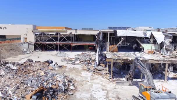 Piles Rubble Demolished Mall Buildings Demolition Machinery Site Mall ...