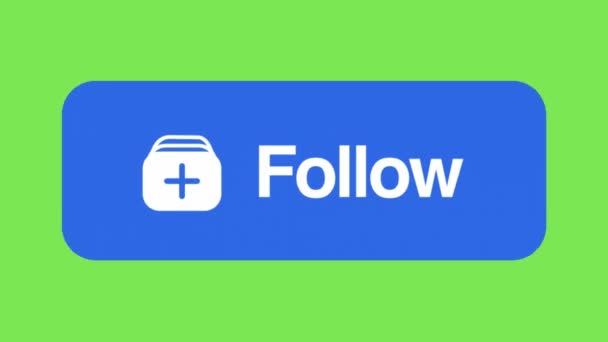 Facebook Follow Button Social Media Animation Green Screen — Stock ...