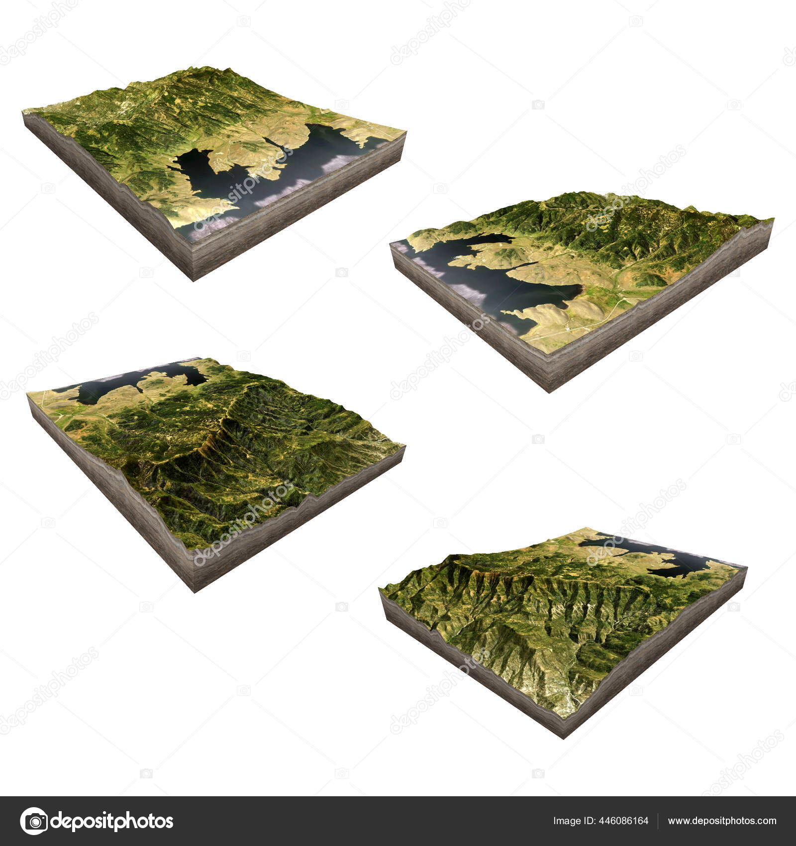 Isometric Map Virtual Terrain Infographic White Background Stock Photo ...