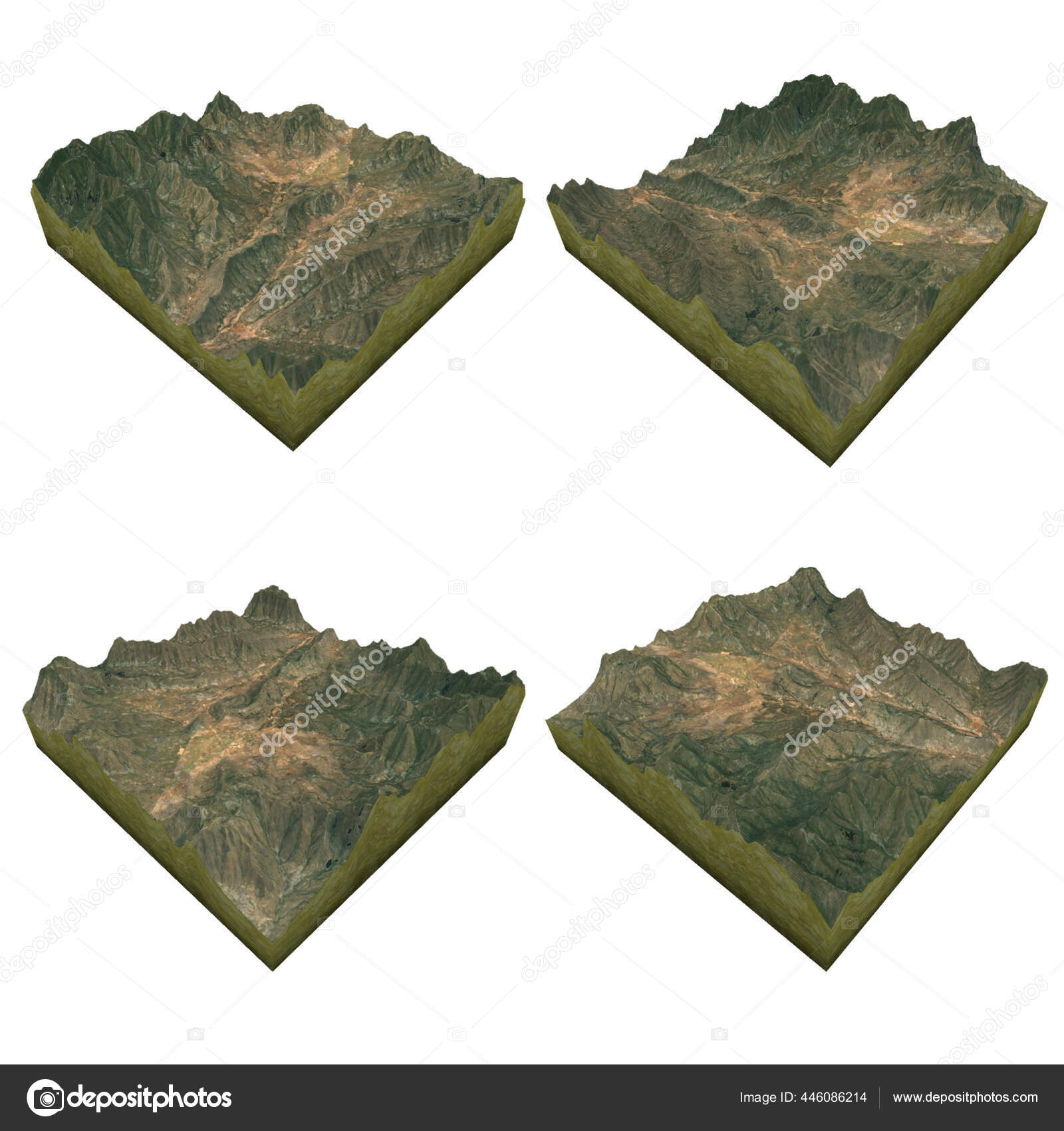 Isometric Map Virtual Terrain Infographic White Background Stock Photo ...