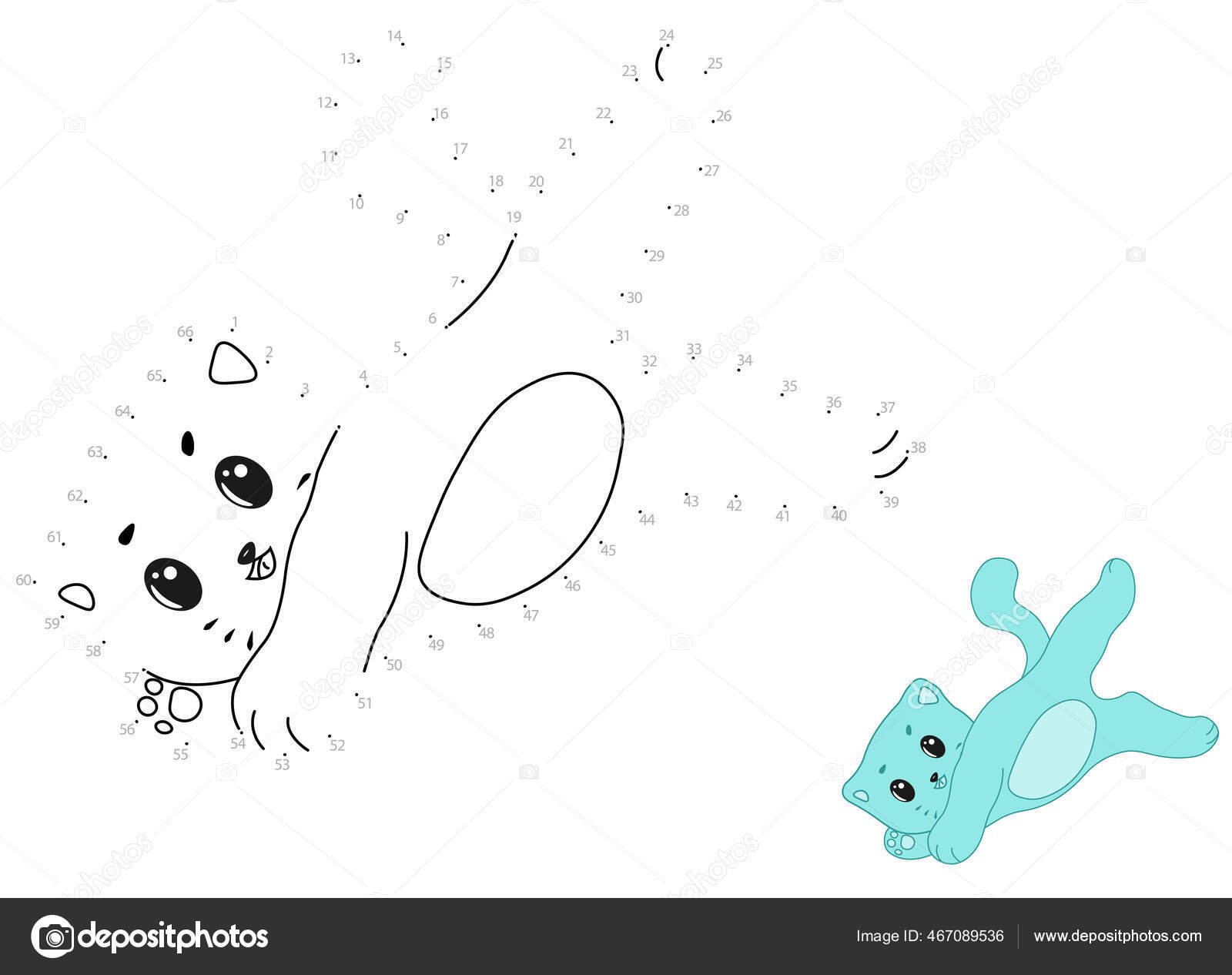 Point Point Game Draw Line Kitty Kids Worksheet Coloring Book Stock ...