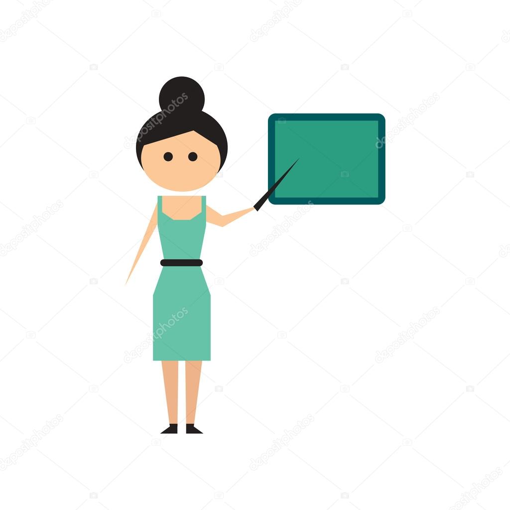 Icono web plano sobre fondo blanco mujer profesora — Vector de stock ...