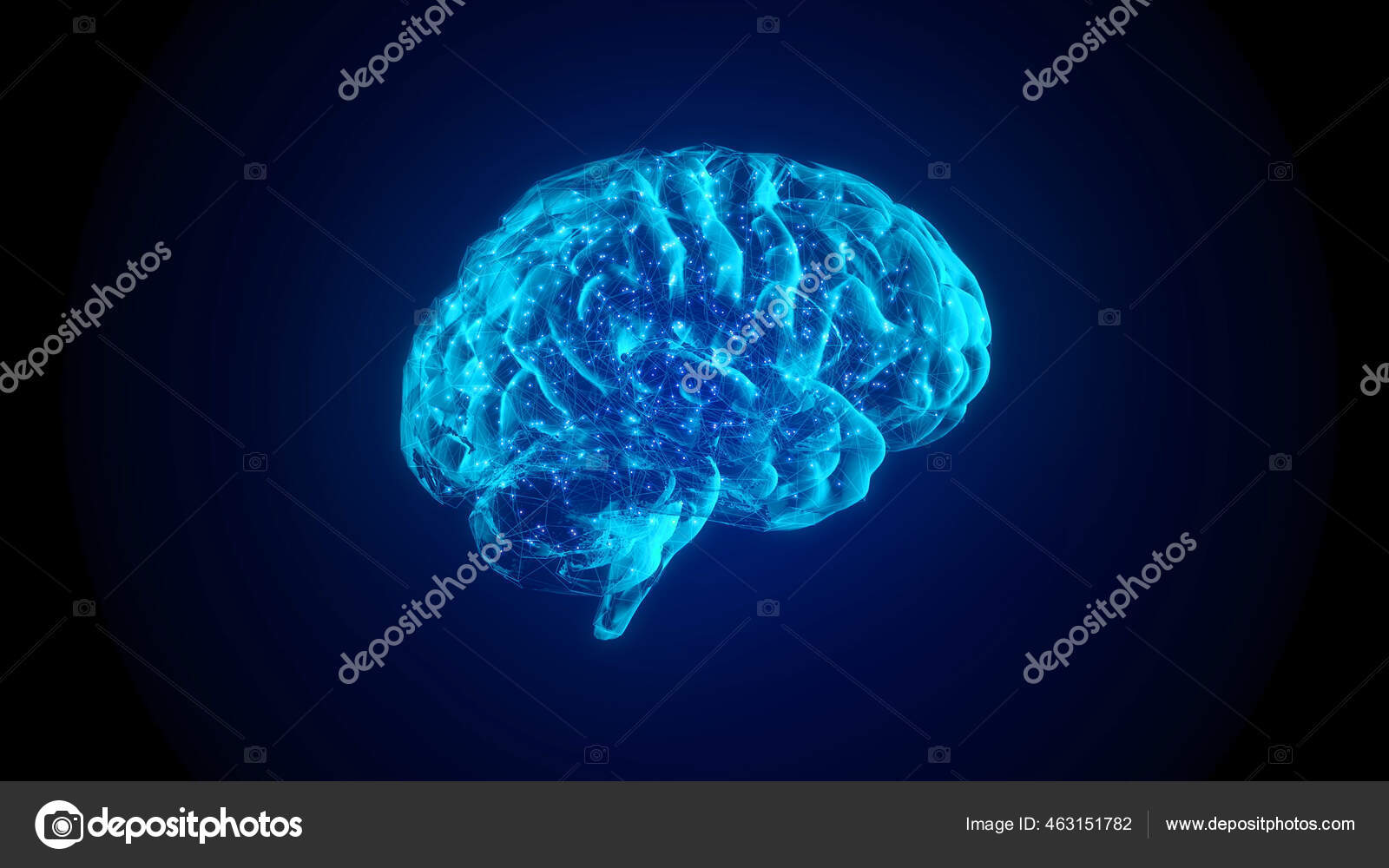 3Fps Brain Concept Artificial Intelligence Neuronets 360 Rotating ...