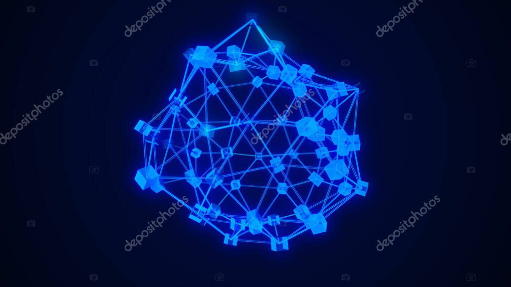 Holograma de la ciudad de la tecnología, representación abstracta de la ...