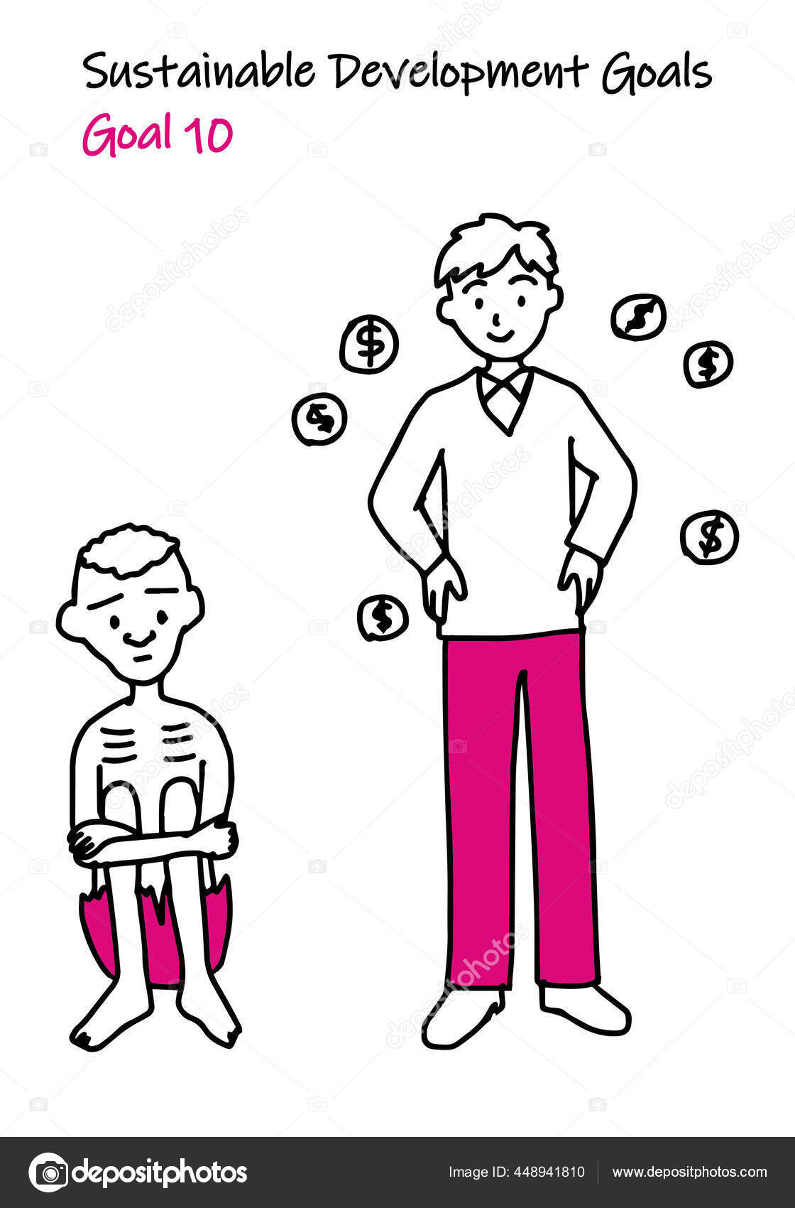 Sustainable Development Goals Goal10 Simple Colors Illustration Stock ...