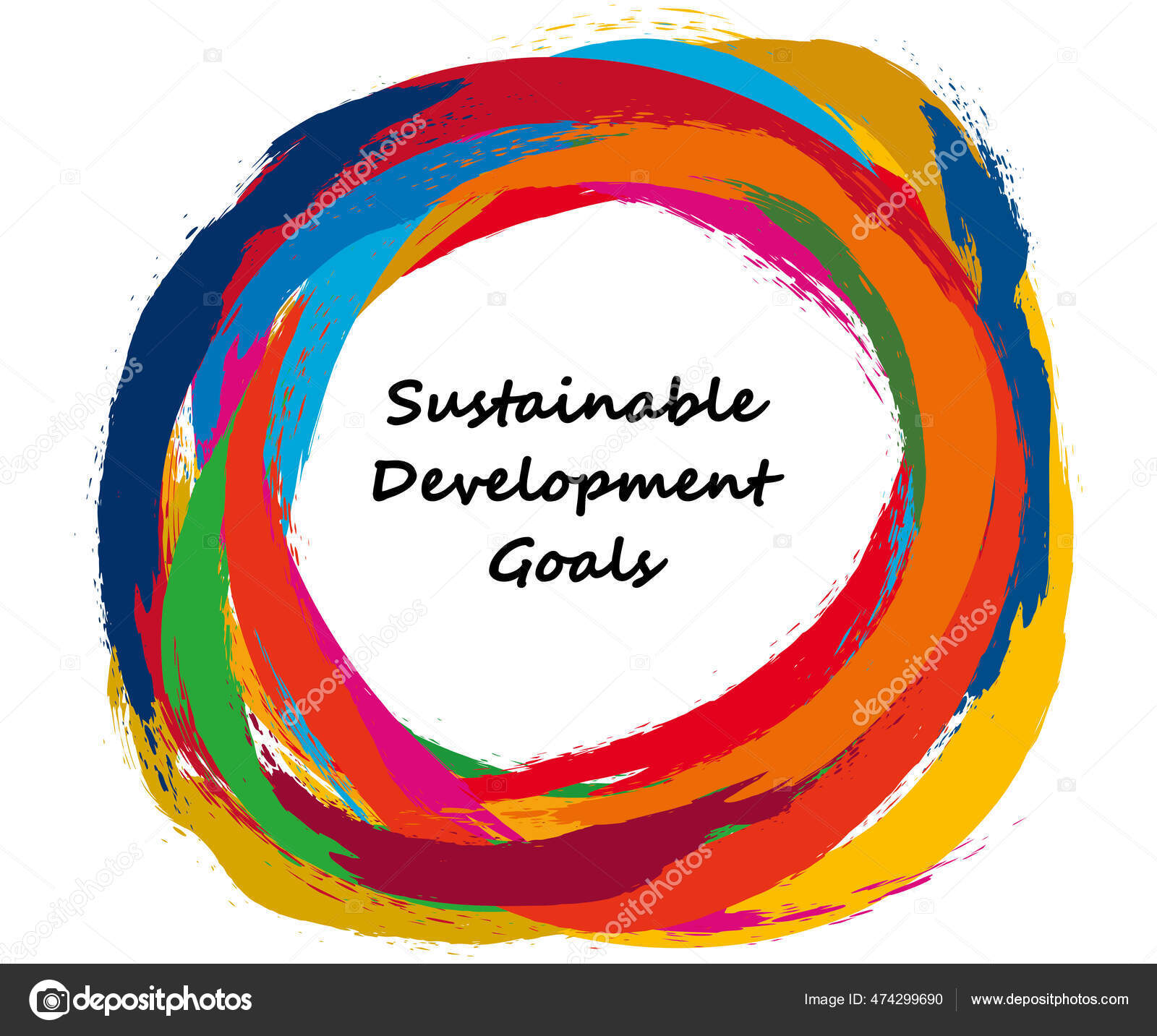 Sustainable Development Goals Image Cmyk Circle Frame Stock Vector ...