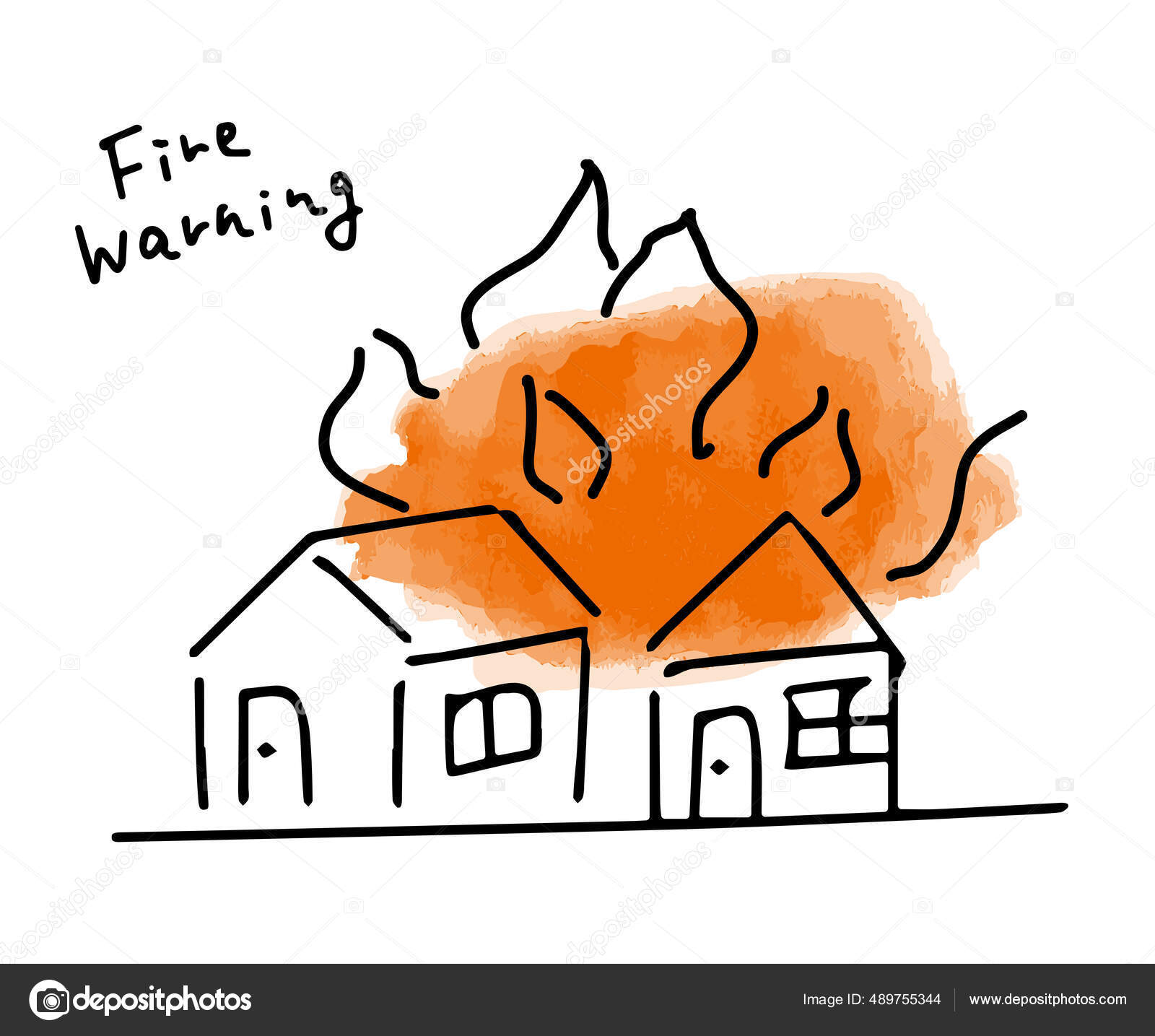 Advertencia Incendio Simple Toque Ilustración Vector de stock ...