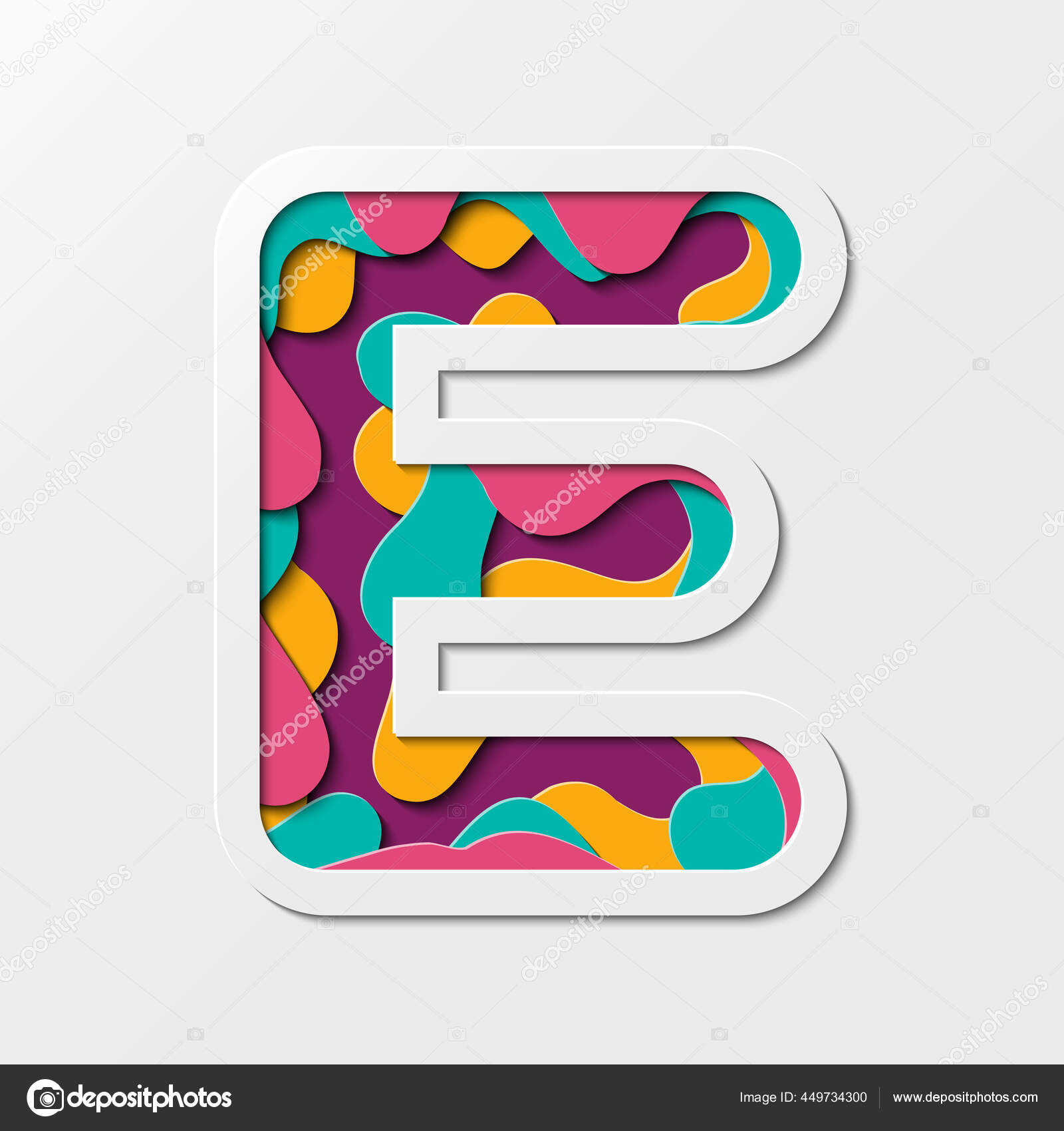 Paper Cut Letter Symbol Realistic Multi Layers Paper Cut Effect Stock ...