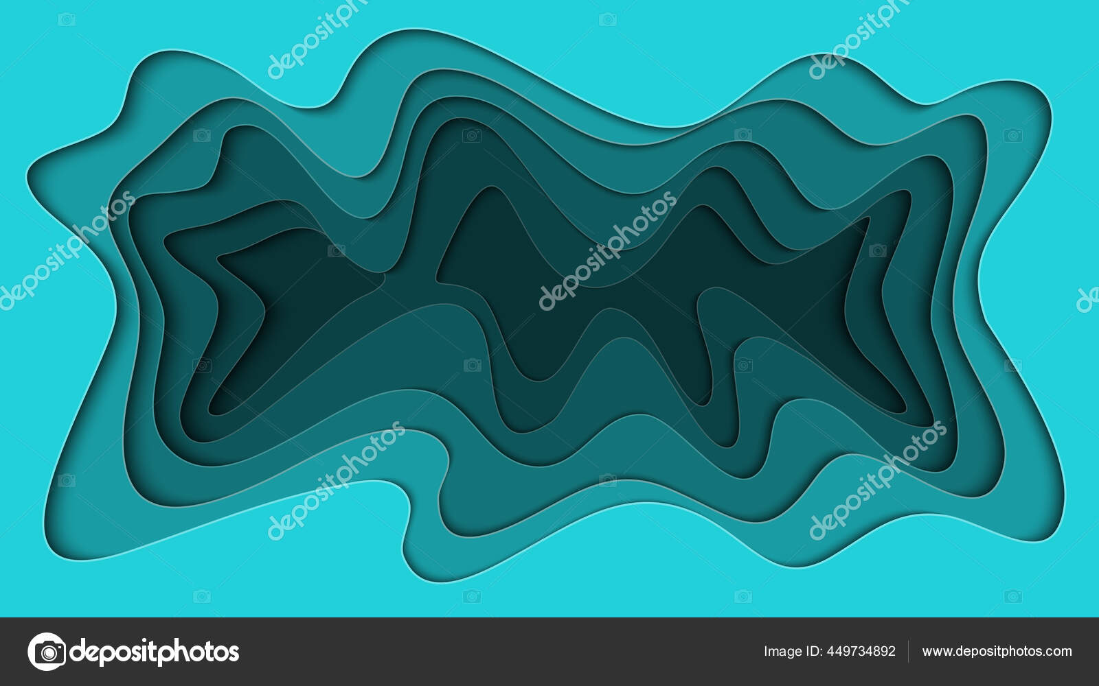 Abstract Blue Background Deep Paper Cut Style Stock Vector Image by ...