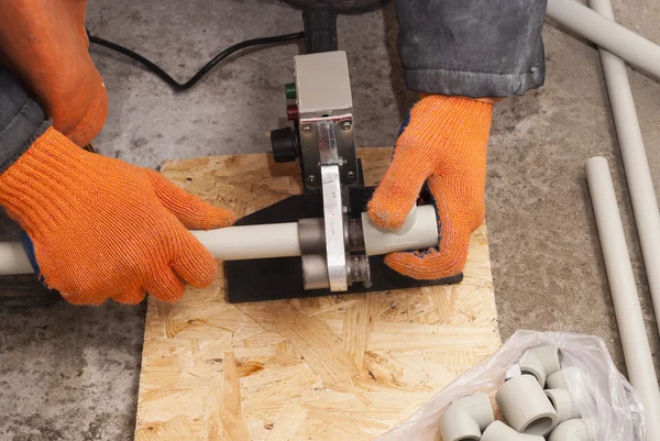 Welding of polypropylene pipes Stock Photos, Royalty Free Welding of ...