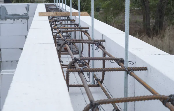 Reinforcement cages for a foundation piles — Stock Photo © kataklinger ...