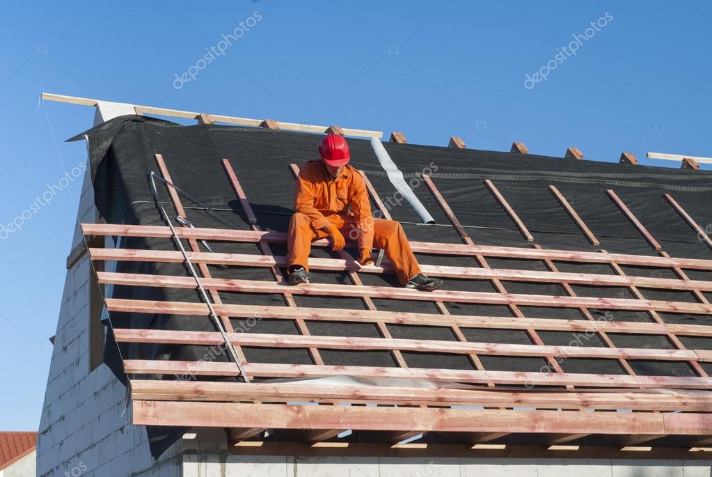 Installation of a roof — Stock Photo © mkuchina #88622148