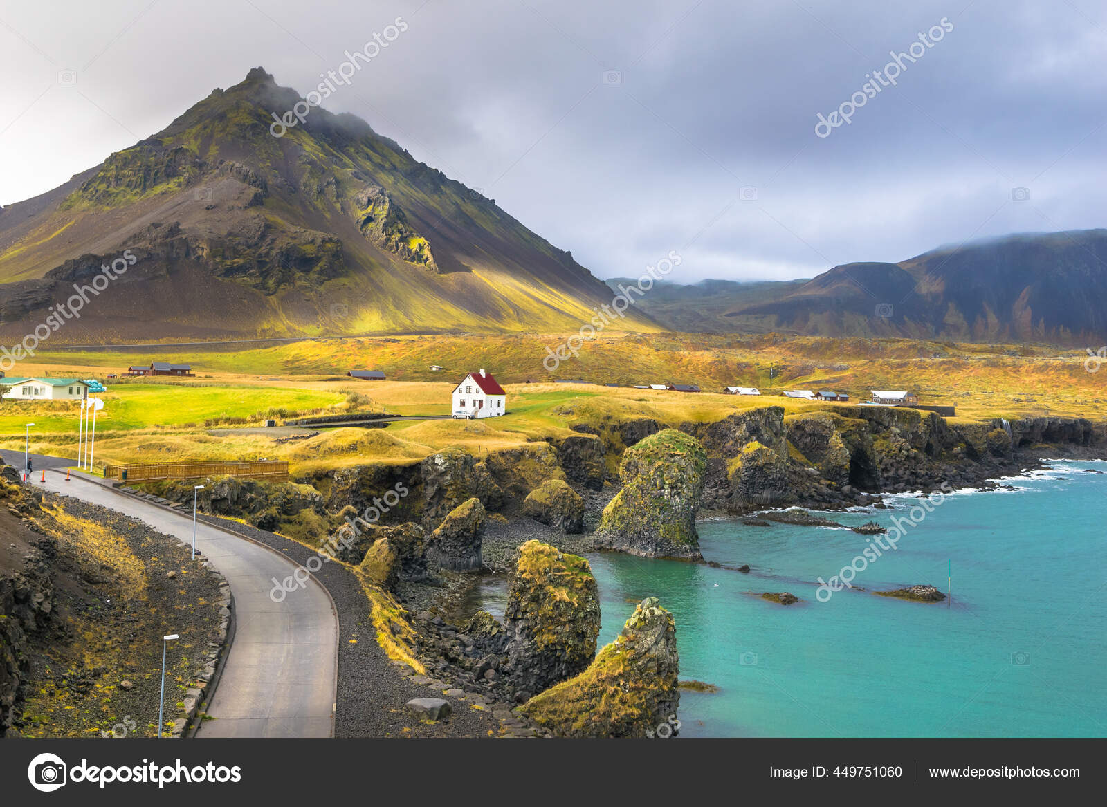 Beautiful Fishing Village Arnarstapi Stapi Snaefellsnes Peninsula ...