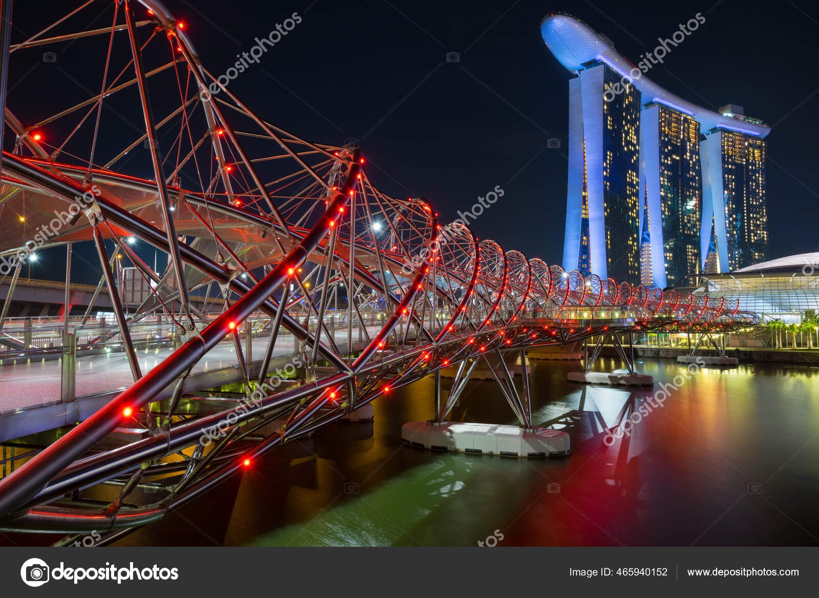 Helix Bridge At Night