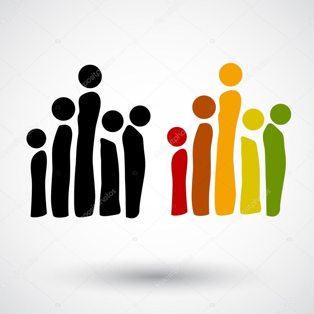 Teamwork abstract human icon Stock Vector by ©LarysaRay 70502051