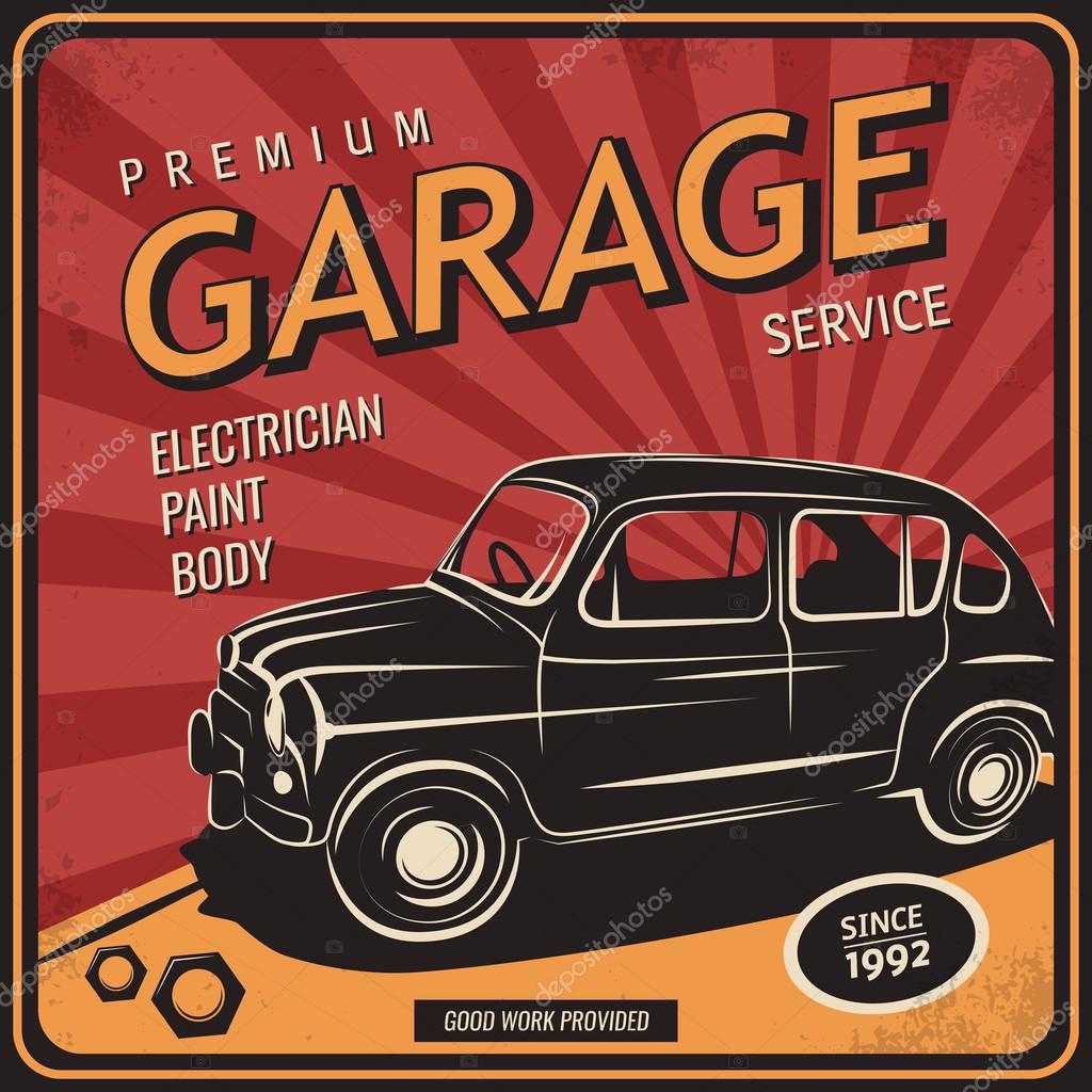Vintage poster, auto repair. Stock Vector Image by ©Makalo86 #122878220