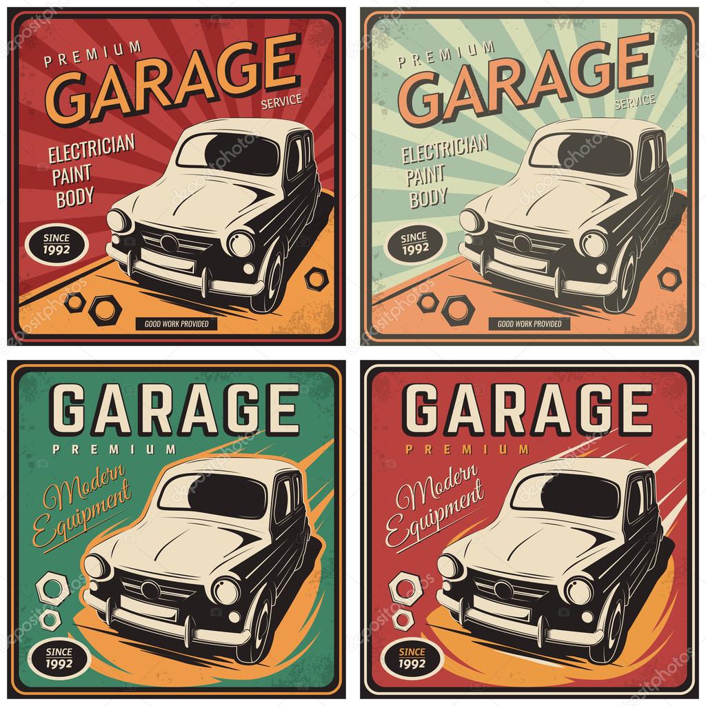 Vintage poster, auto repair. Stock Vector Image by ©Makalo86 #123386290