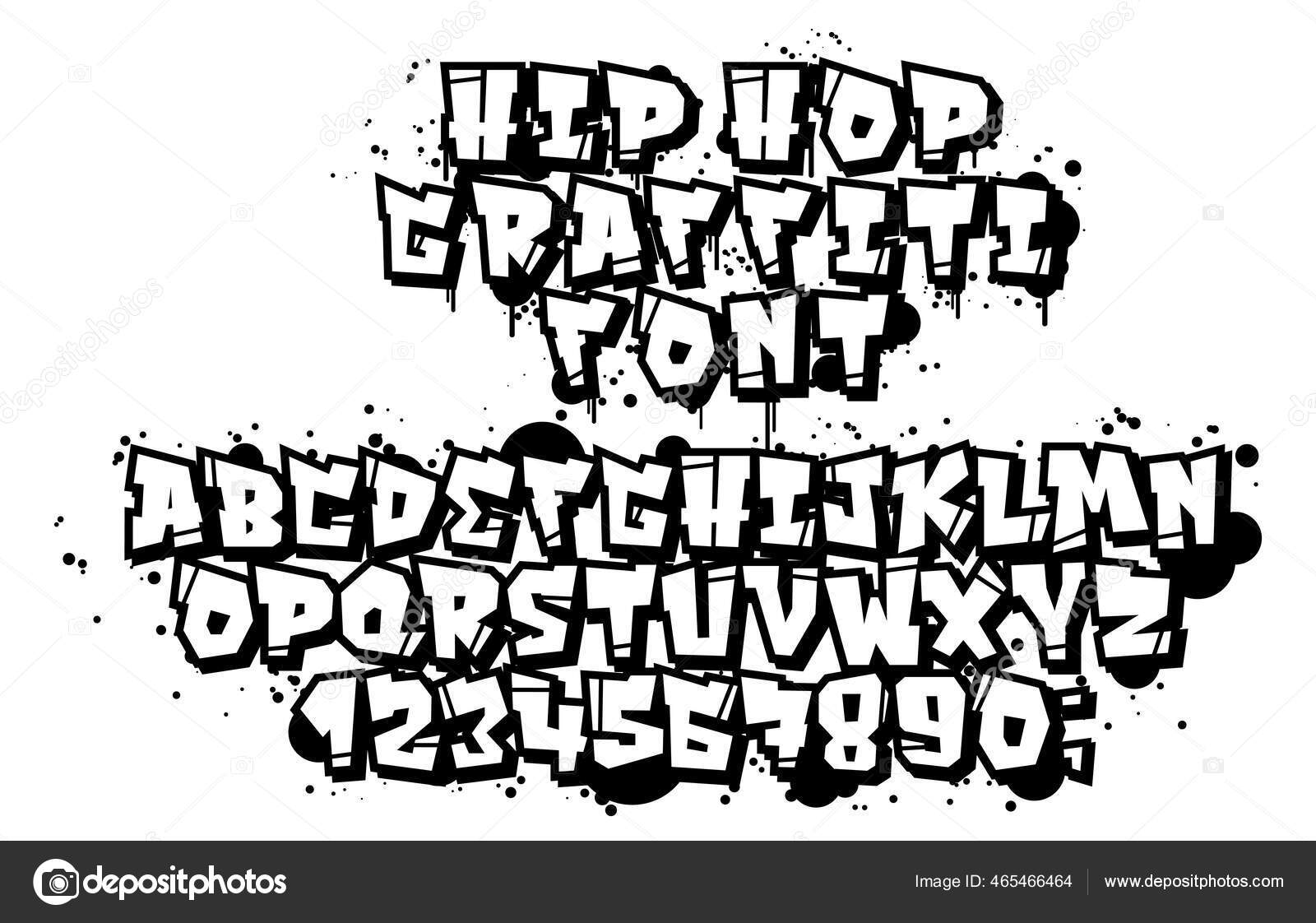 Vector graffiti and hip hop font 90s style. Stock Vector Image by ...
