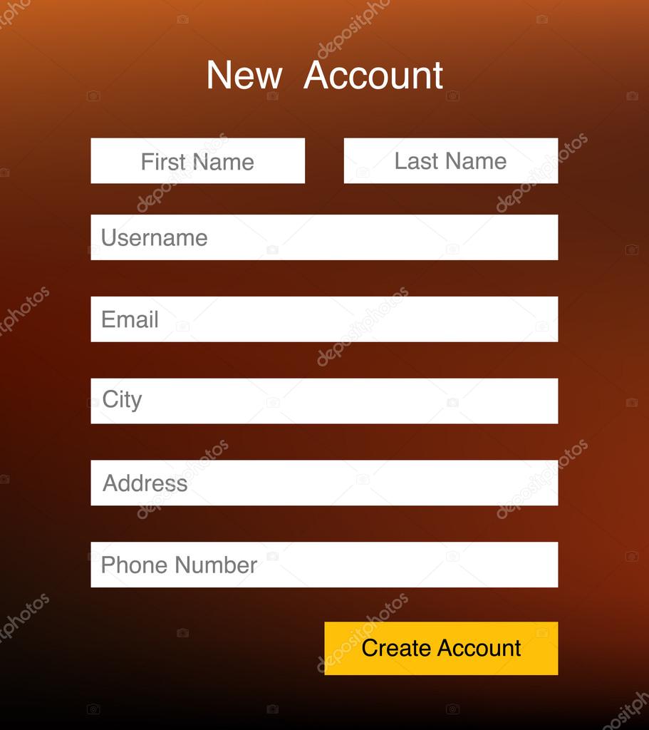 Illustration with registration form on blurred background Stock Vector ...