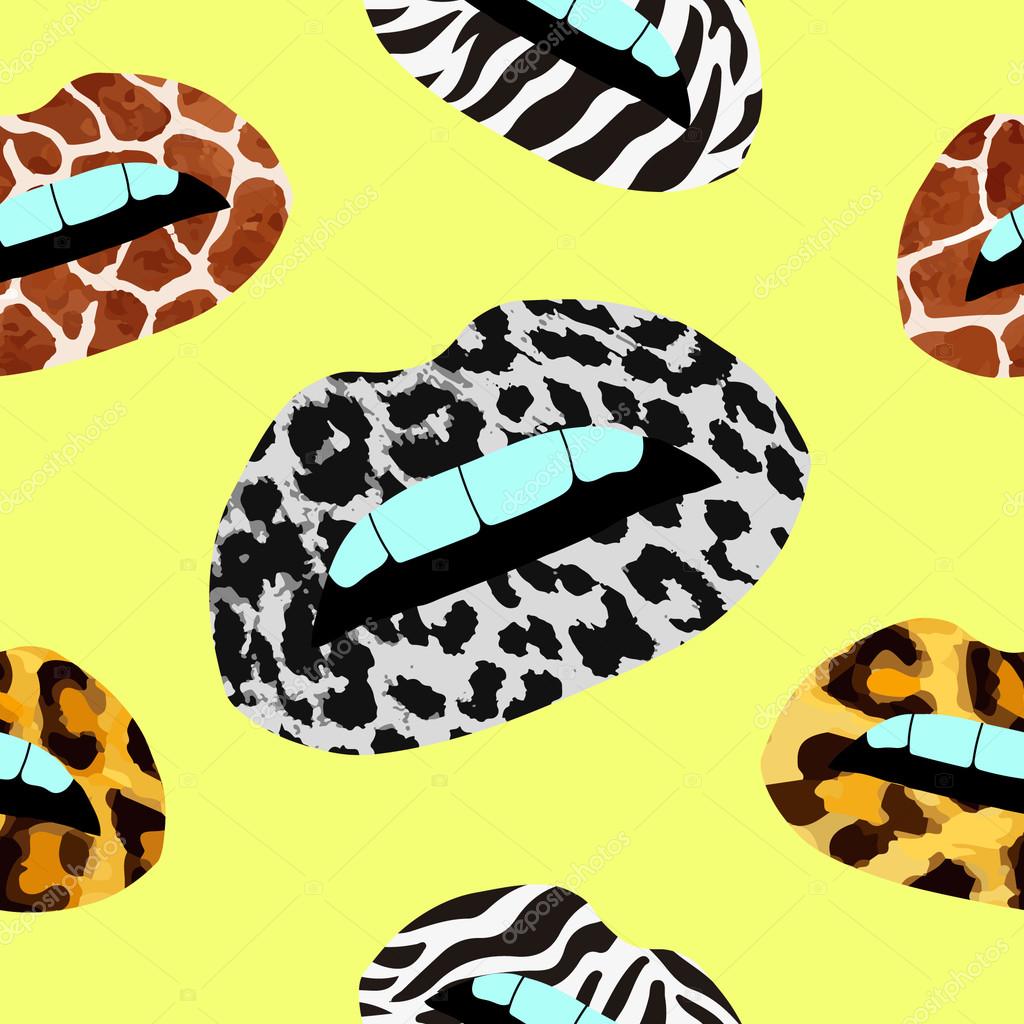 Illustration with lips pattern Stock Vector Image by ©Nairi79 #71773231