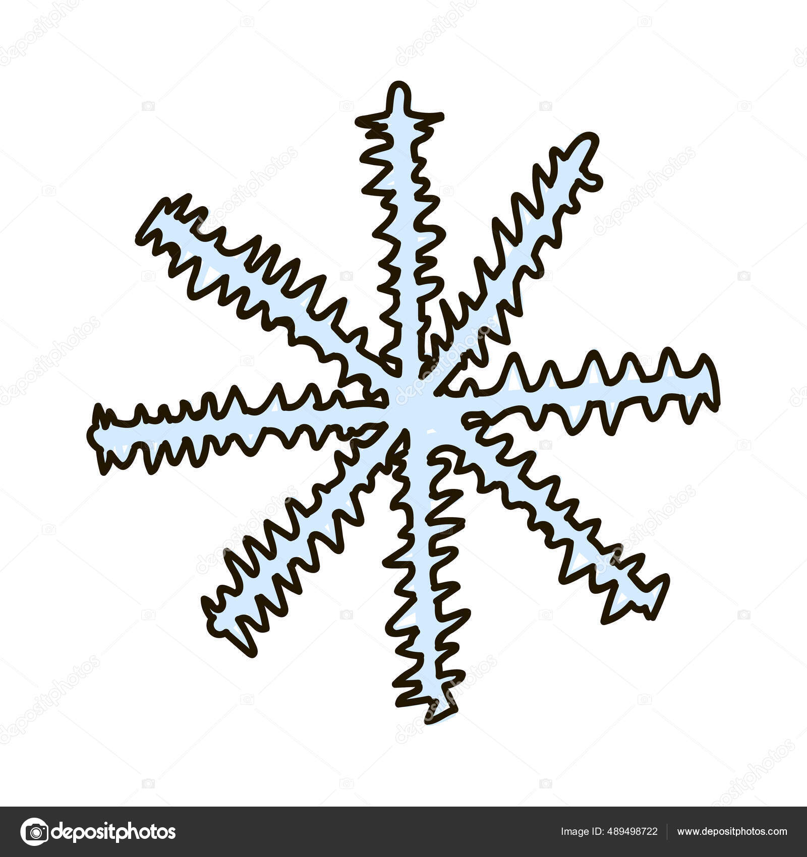 Hand Drawn Snowflake Doodle Style Christmas Winter Sign Cozy Clipart ...