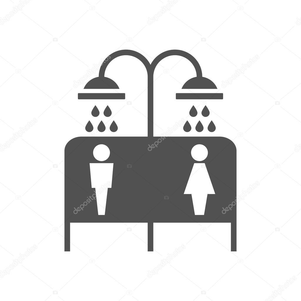 Icono Ducha Playa Pública Estilo Plano Ilustración Vectorial Vector de ...