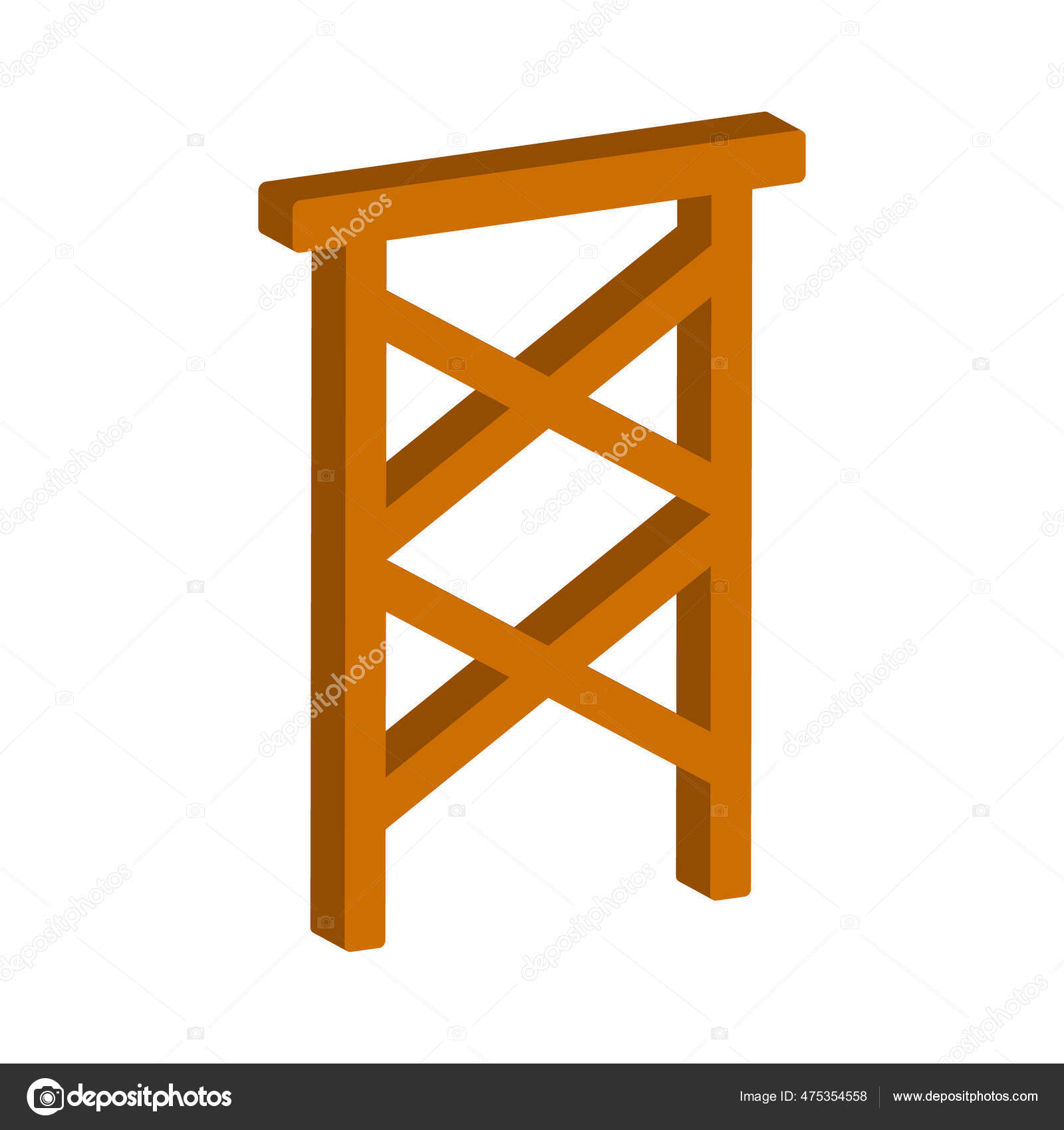 Scaffold Icon Isolated White Background Isometric View Stock Vector by ...