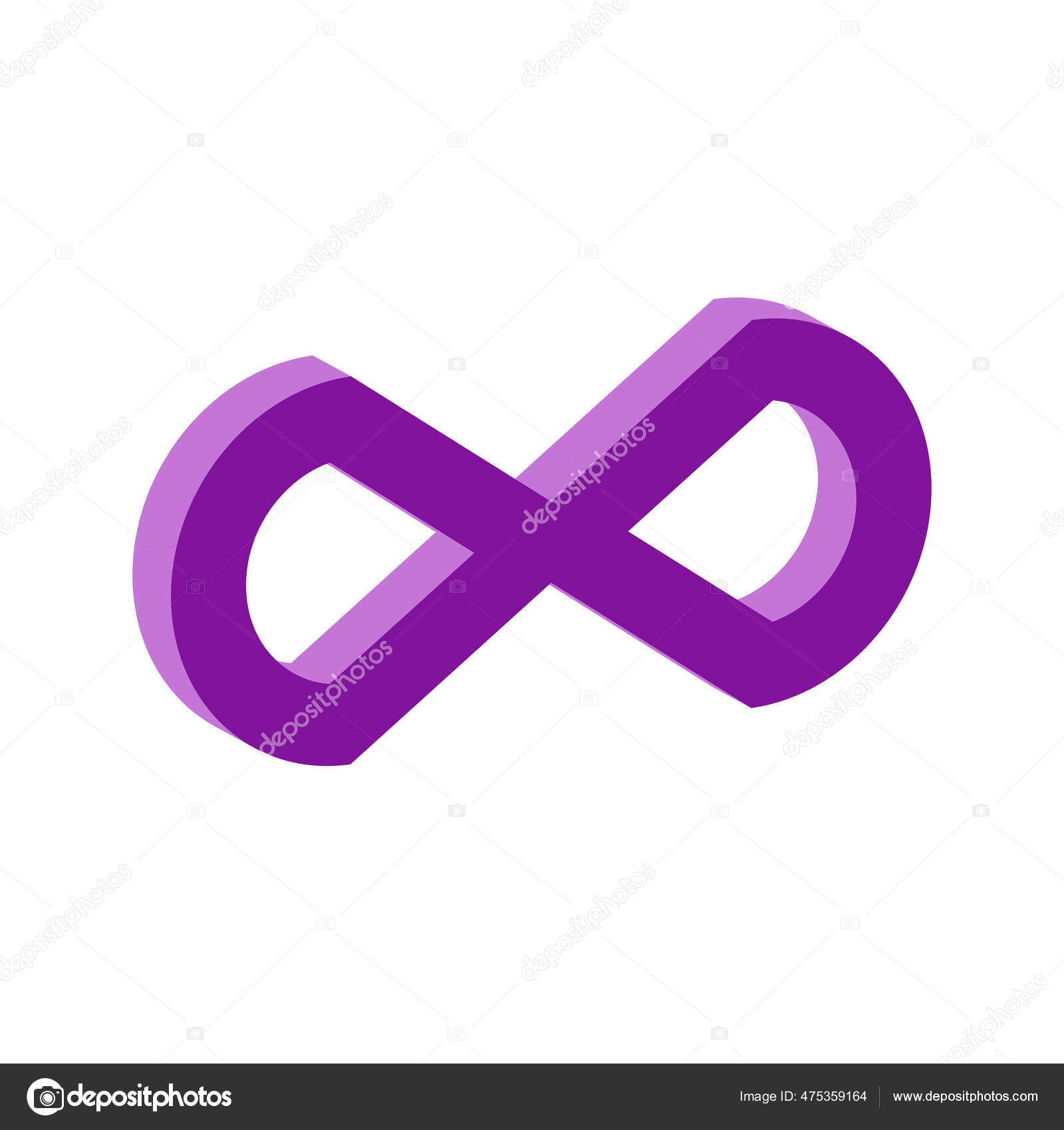 Infinity Symbol Isolated White Background Isometric View Stock Vector ...