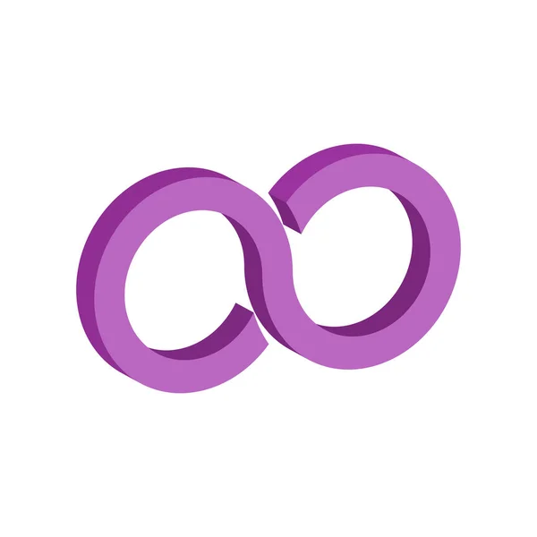 Infinity Symbol Isolated White Background Isometric View Stock Vector ...