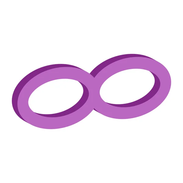 Infinity Symbol Isolated White Background Isometric View Stock Vector ...