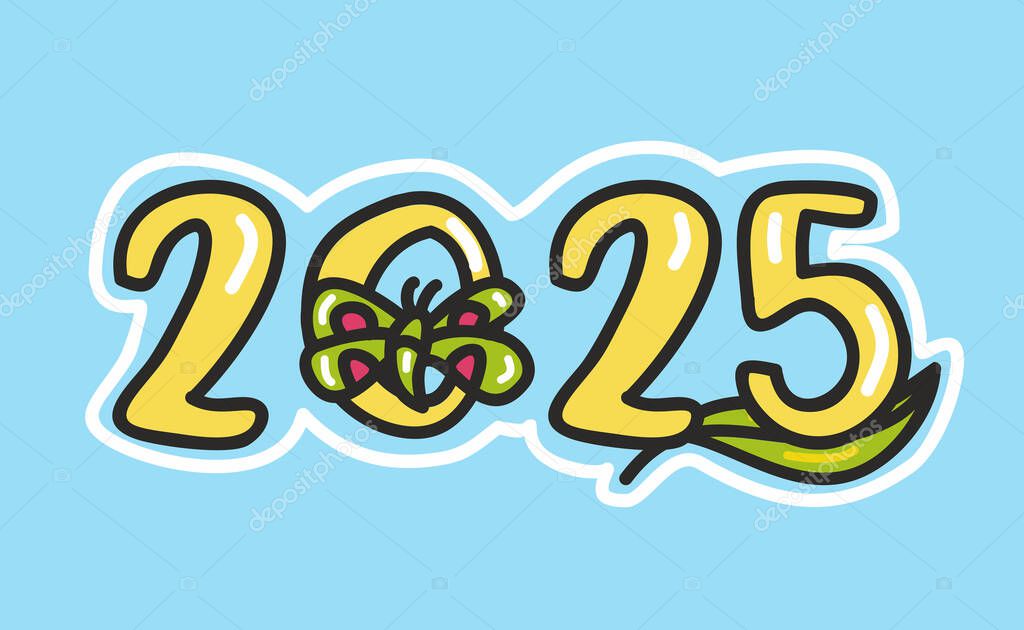 2025 Feliz Año Nuevo logo diseño de texto. 2025 plantilla de diseño de ...