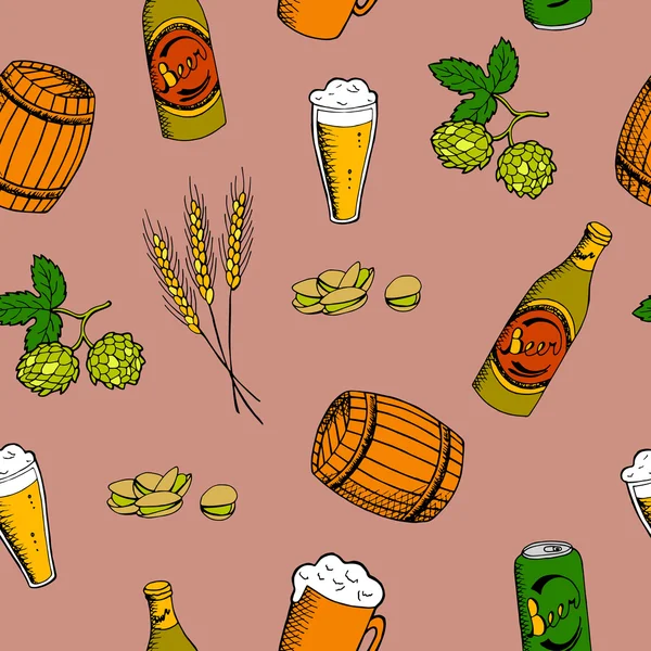 Cartoon beer pattern — Stock Vector © texturis #34299007