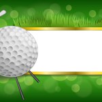 Background abstract golf sport green grass red flag white ball frame ...