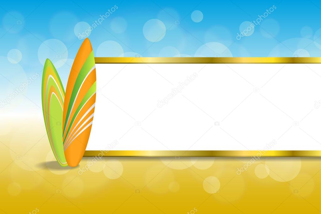 Background Abstract Sea Coast Holidays Design Orange Green Surfboards