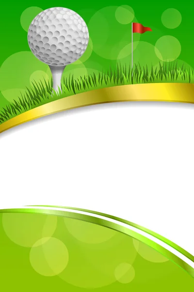 Background abstract green golf sport white ball red flag club frame ...