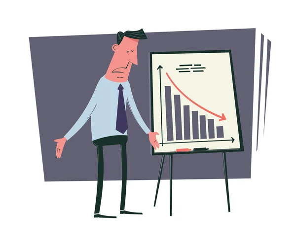 Cartoon businessman presents growth chart Stock Vector Image by ...