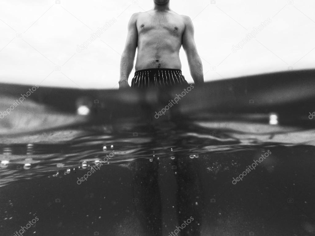 Male model underwater — Stock Photo © NewNow #78836300