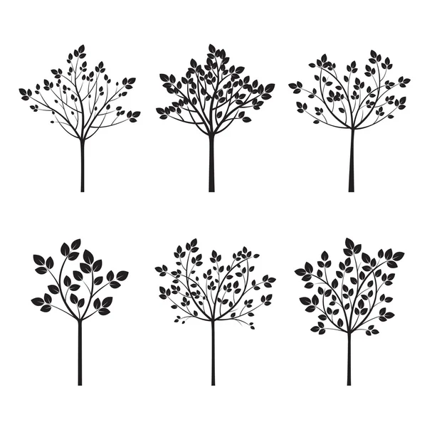 Vector Set Aspen Tree Isolated White Background Poplar Tree Doodle Stock Vector Image by ...