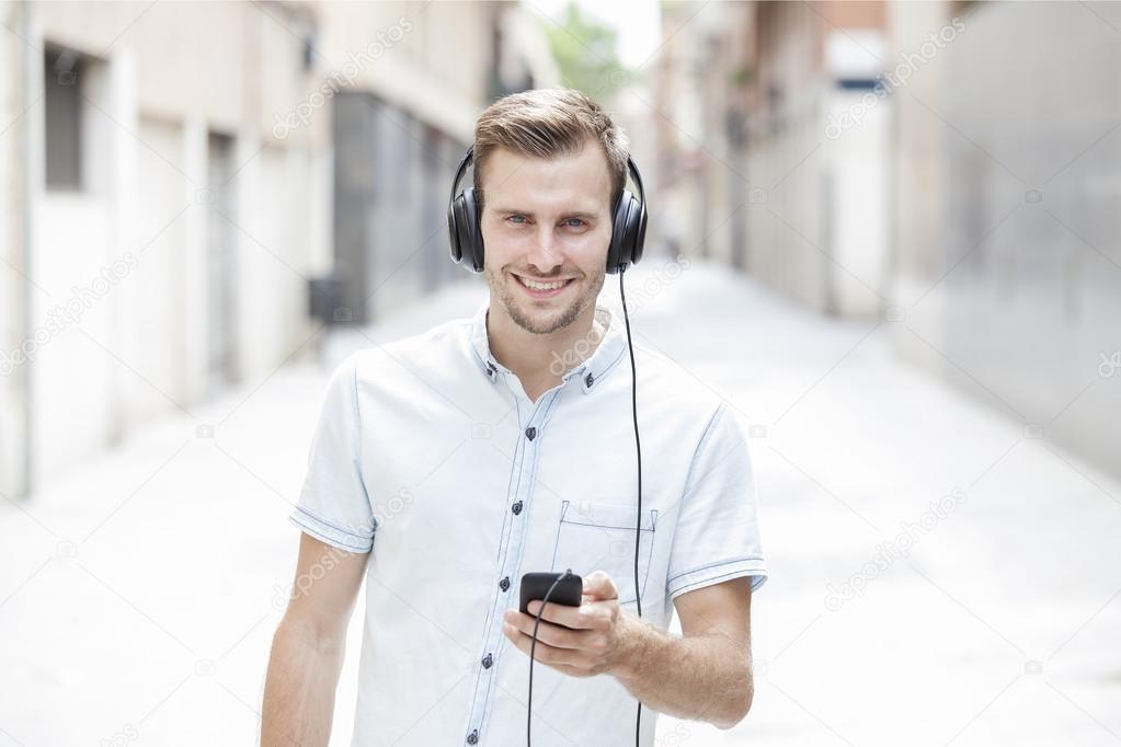 Someone Listening To Music With Headphones