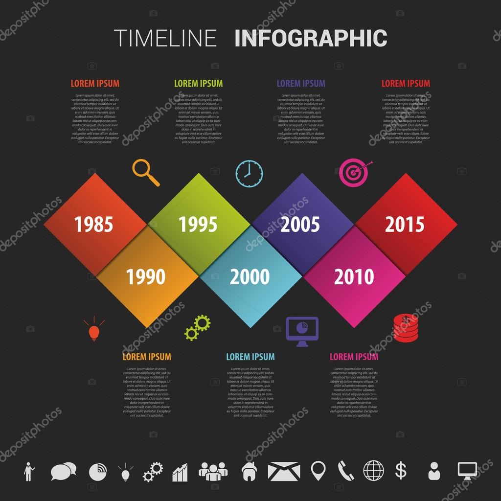 Flat colorful abstract timeline infographics vector illustration Stock ...
