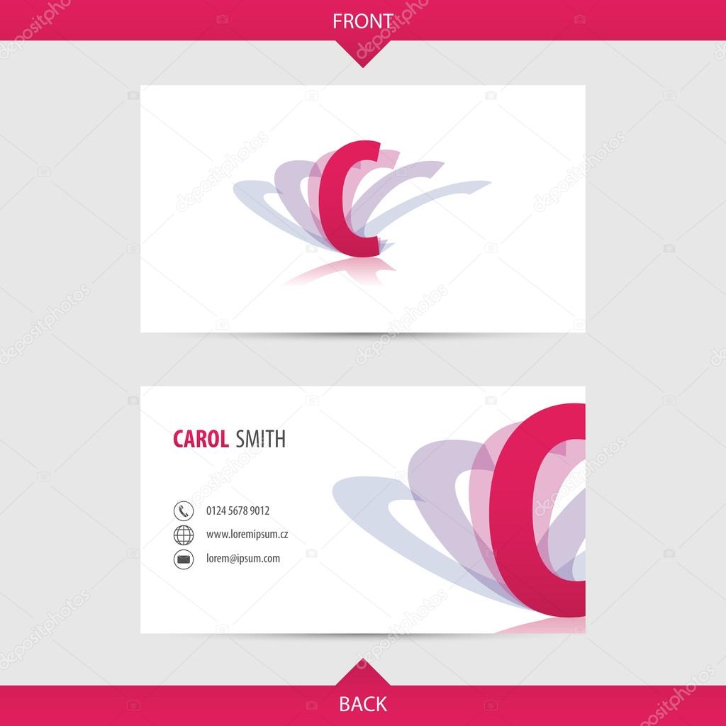 Plantilla de tarjeta de visita con letra C del alfabeto. 2024